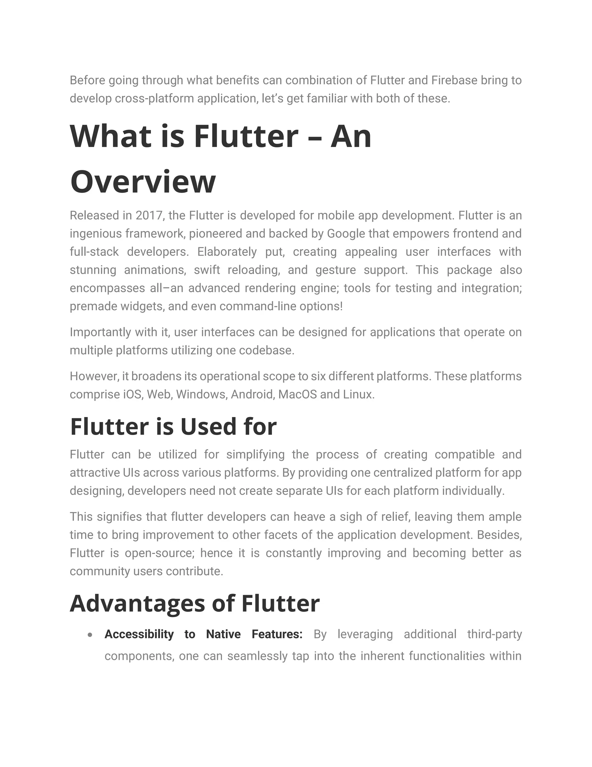Flutter and Firebase – A Helpful Blend for Your Business App | PDF