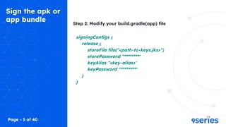 Flutter Android / iOS Build Preparation | PPT