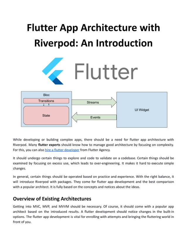 Flutter App Architecture with Riverpod: An Introduction | PDF