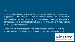 Make Your Flutter App Development Faster With These Tools | PPT