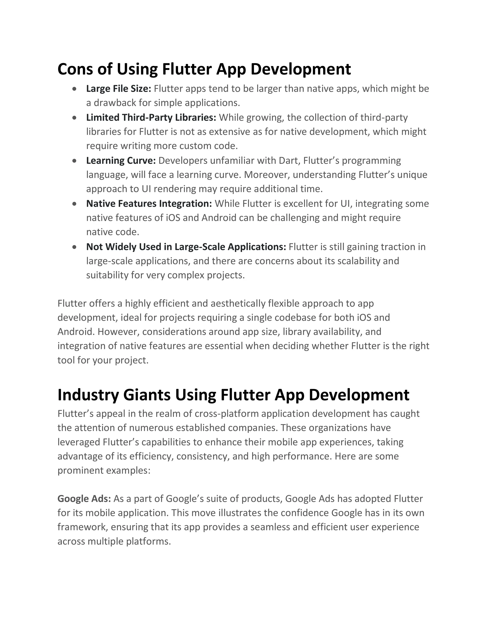 Flutter App Development Pros, Cons, and Tips.pdf | Computer Software and Applications | Computing