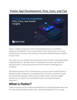 Flutter App Development Pros, Cons, and Tips.pdf | Computer Software and Applications | Computing