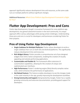 Flutter App Development Pros, Cons, and Tips.pdf | Computer Software and Applications | Computing