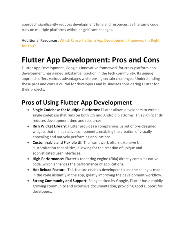 Flutter App Development Pros Cons And Tipspdf Computer Software