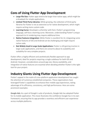 Flutter App Development Pros, Cons, and Tips.pdf | Computer Software and Applications | Computing
