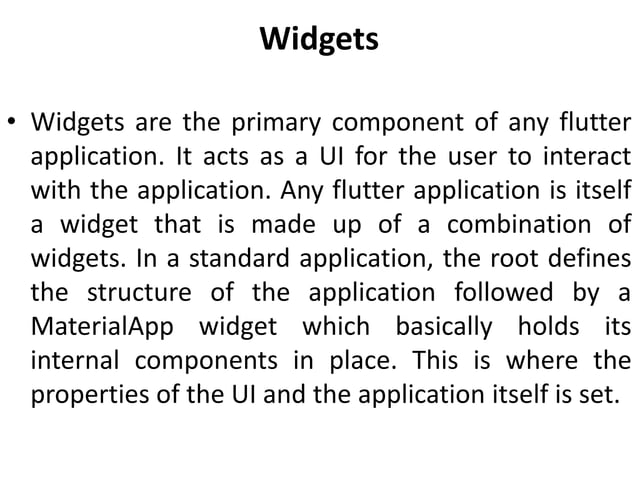 FlutterArchitecture FlutterArchitecture.ppt | Programming Languages | Computing