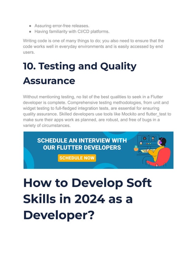 Flutter Developer Skills To Master In 2024pdf Programming Languages Computing