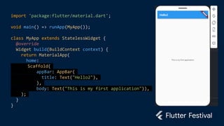 Flutter festival - building ui's with flutter | PPTX