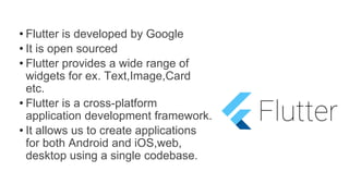 Flutter festival - building ui's with flutter | PPTX