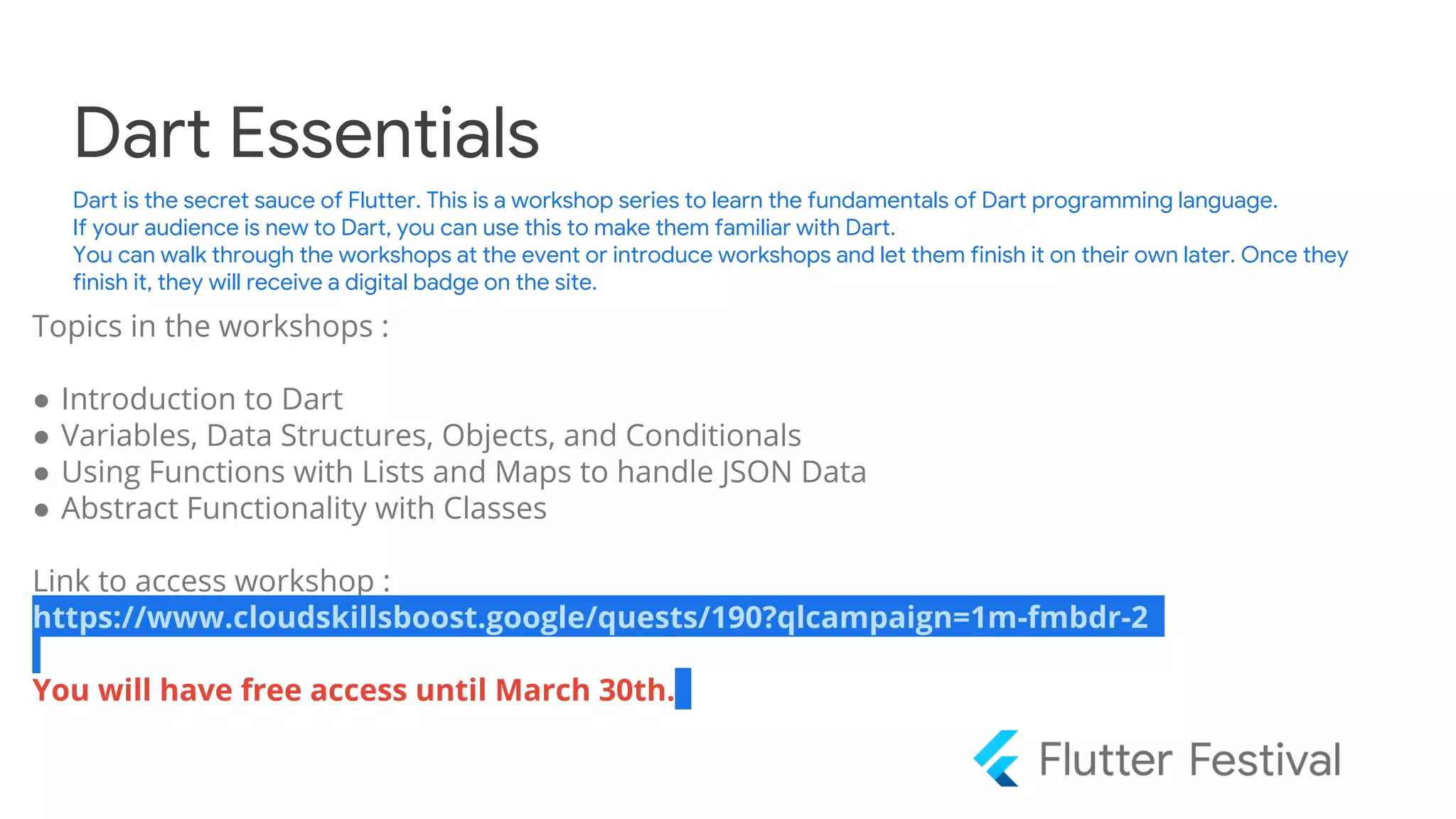 Flutter festival gdsc juet guna | PPTX