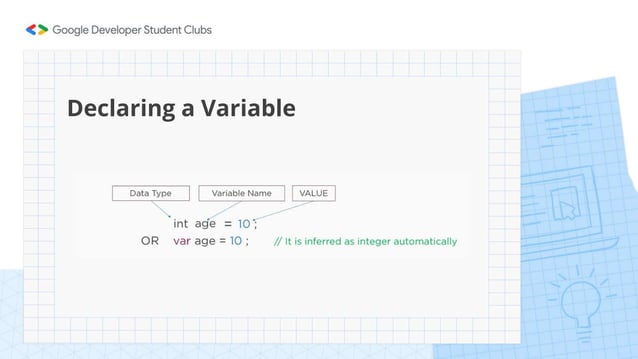 Flutter Festivals GDSC ASEB | Introduction to Dart | PPT