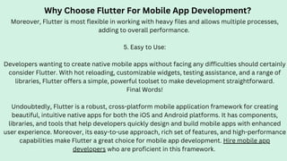 Why choose Flutter for mobile app development? | PPT