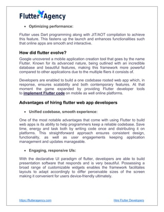 Flutter for Web App Development: Exploring the Possibilities | PDF