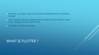 Flutter frame work | PPT
