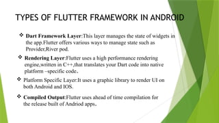 Flutter Framework In Android that shows the work | PPT