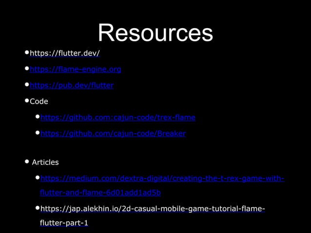 Flutter game development | PPT