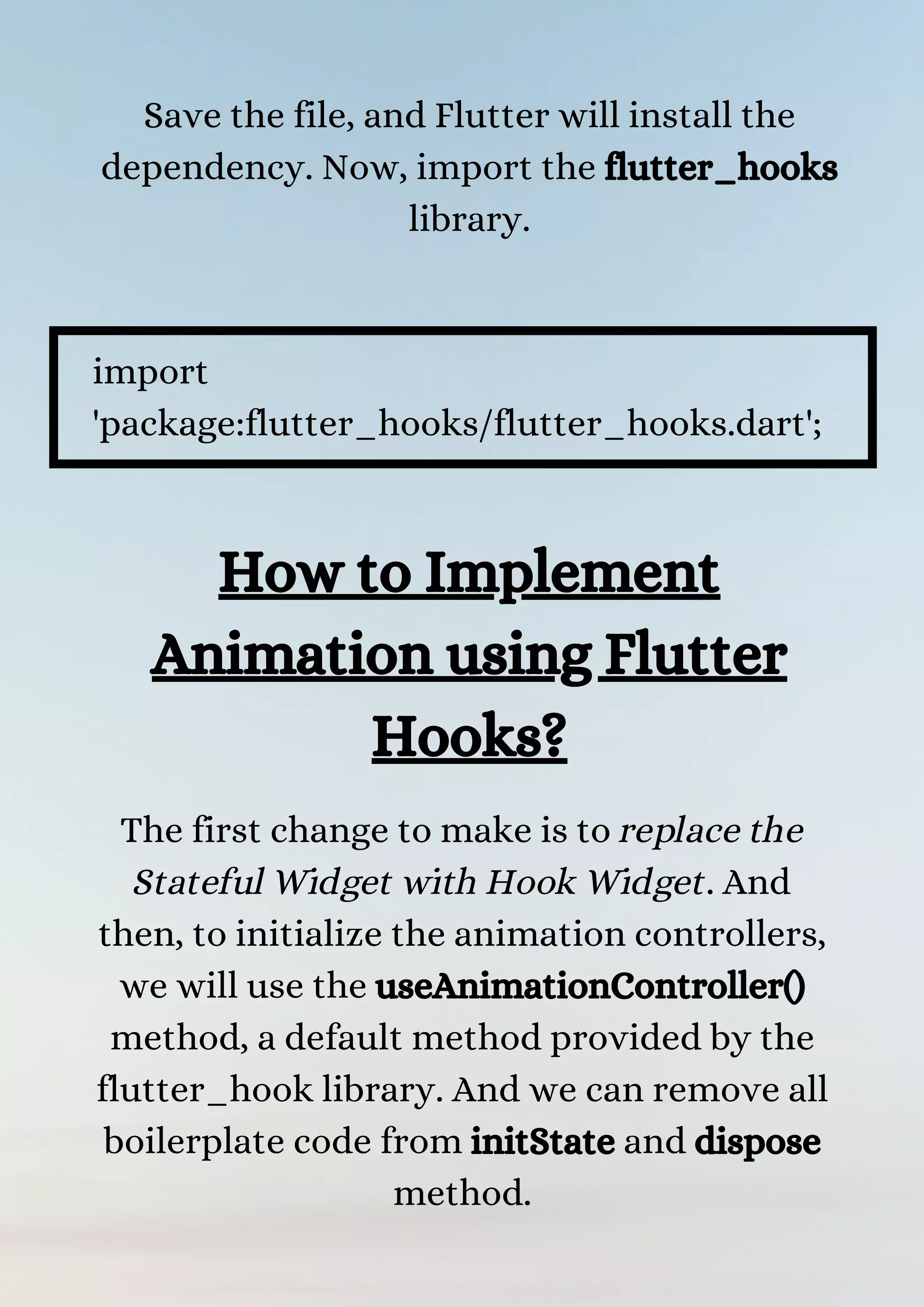 Flutter Hooks Tutorial Part 1 Flutter Animation Using Hooks Use Effect And