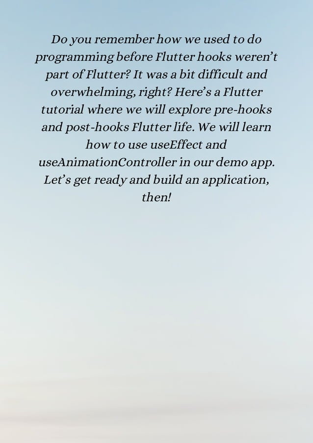 Flutter hooks tutorial (part 1) flutter animation using hooks (use effect and ...