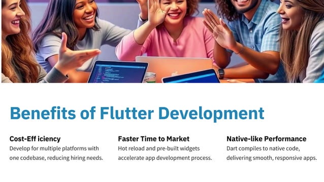 Flutter Mobile Development Cross- Platform Efficiency | PPT