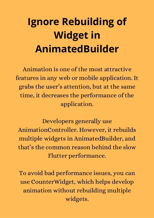 Flutter Performance Tuning Best Practices From the Pros.pdf | Web Development | Internet