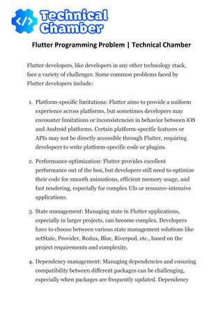 Flutter Programming Problem solution providing Solution | PDF