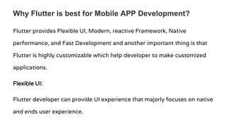 Flutter single codebase to build your dream application for i os and android | PPT