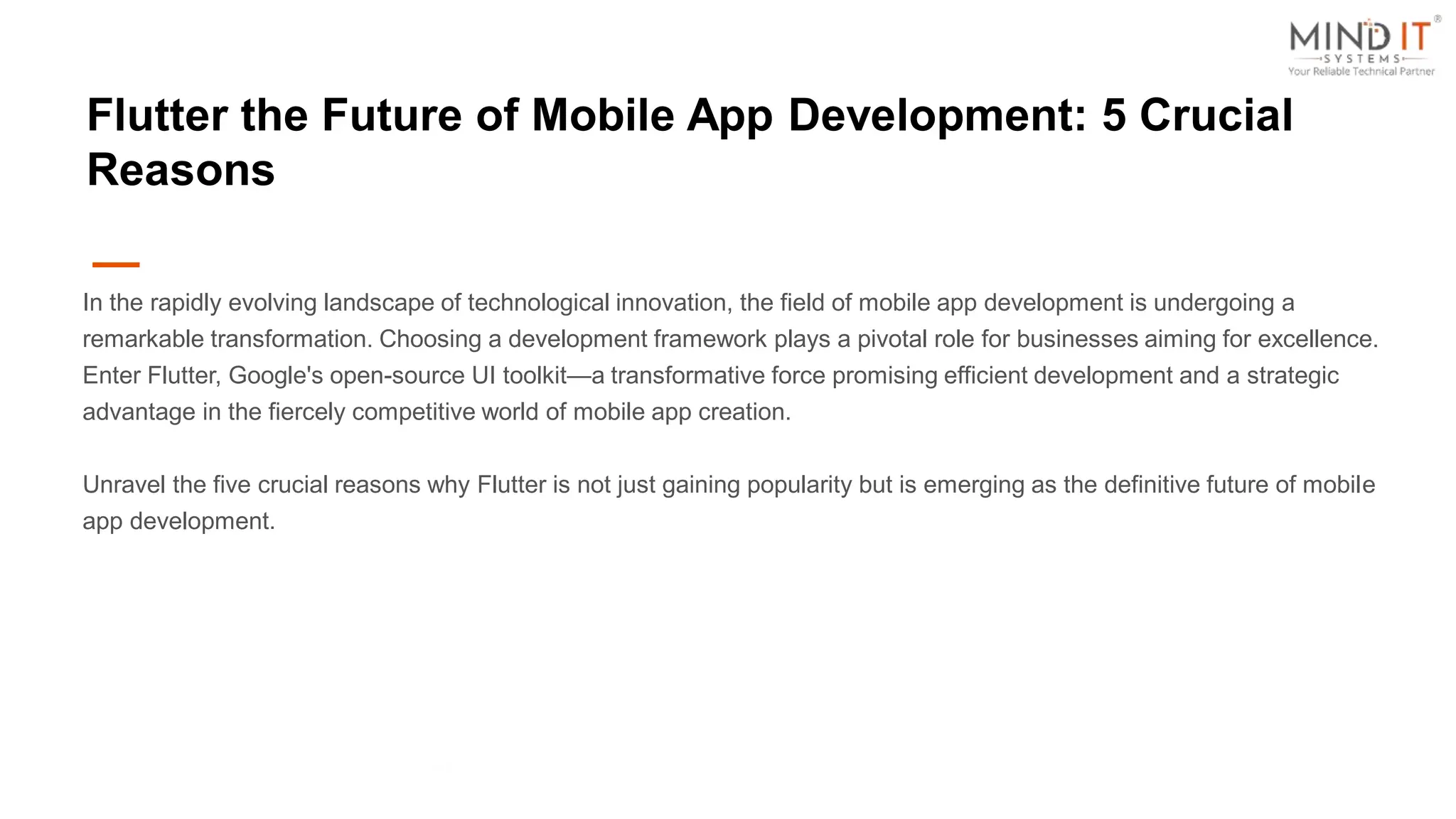 Flutter the Future of Mobile App Development - 5 Crucial Reasons.pdf