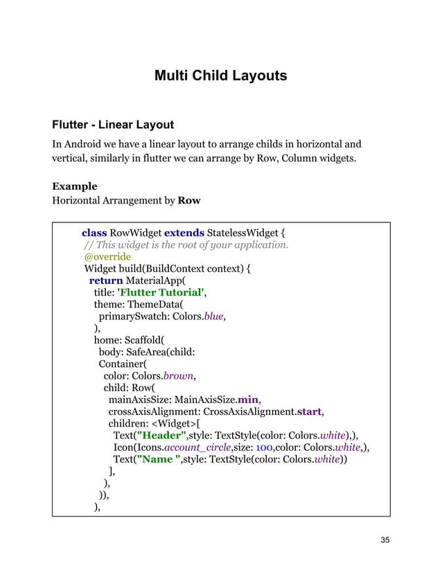 Flutter tutorial for Beginner Step by Step | PDF