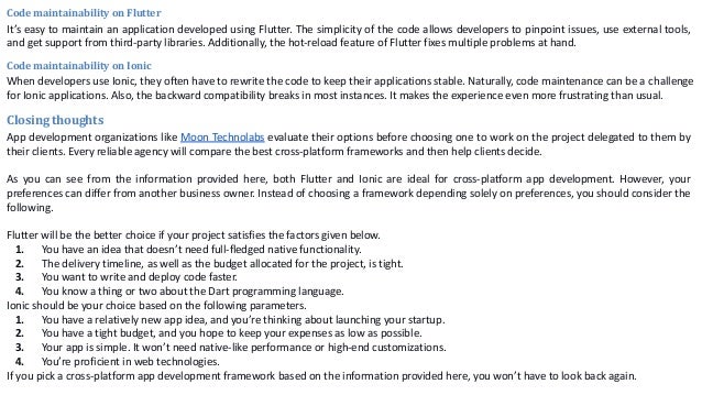 Flutter vs. ionic which one should be your choice | PDF