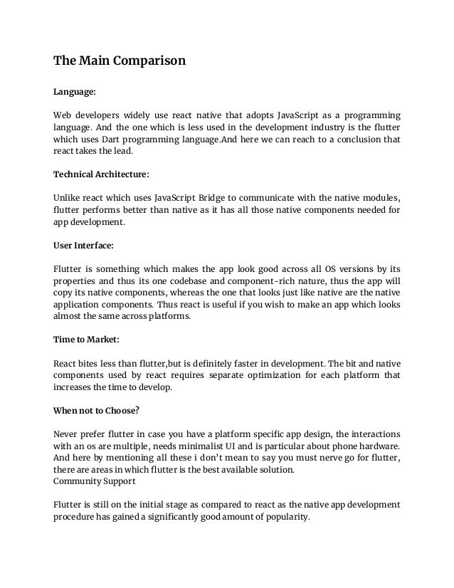 Flutter Vs React Native Which One To Choose Pdf