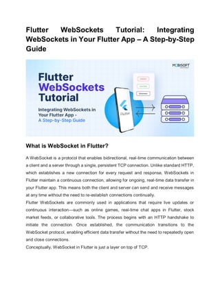 Flutter WebSockets Tutorial: Integrating WebSockets in Your Flutter App – A Step-by-Step Guide | PDF