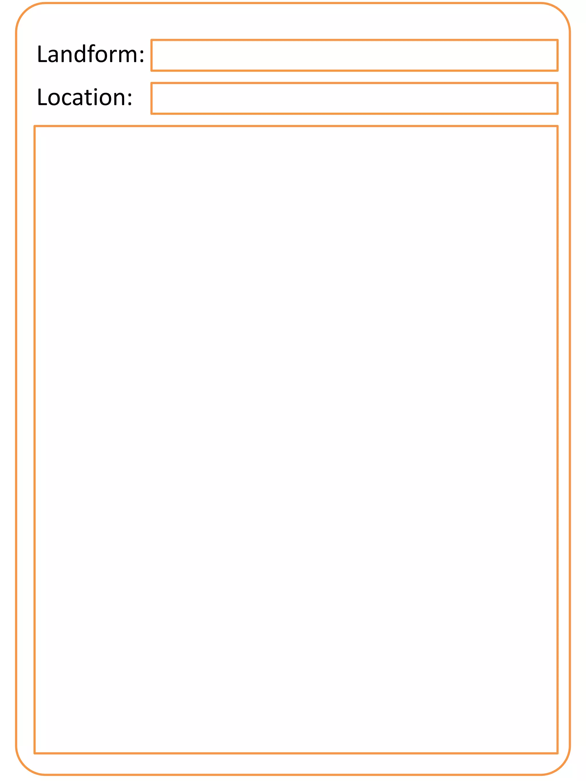 Fluvial landforms student handout template | PPTX | Geology | Science