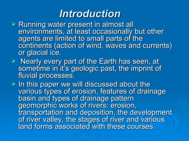 Fluvial Process And Related Land Forms | PPT | Geography | Science