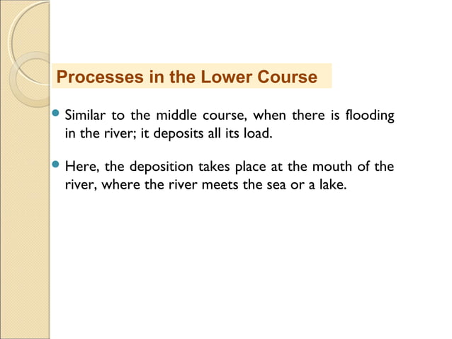 Fluvial processes and landforms | PPT | Geography | Science