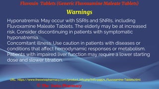 Fluvoxin Tablets (Generic Fluvoxamine Maleate Tablets) | PDF