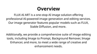 FLUX AI ART - All-in-one solution for image generation and processing ...