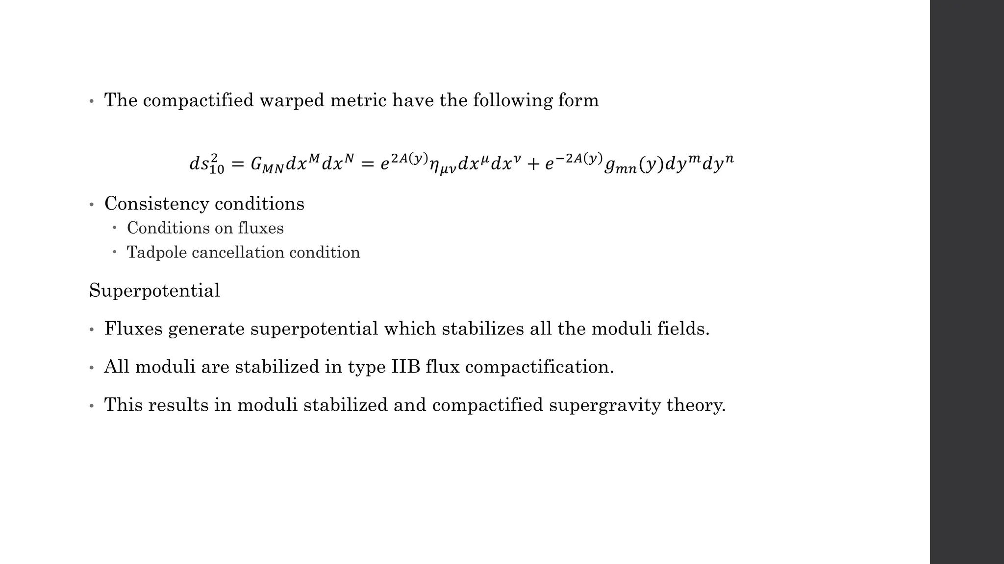 Flux Compactifications Of Type Iib Superstring Theorypptx Physics Science
