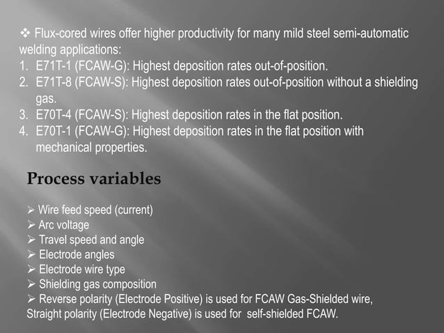 Flux cored arc welding | PPTX