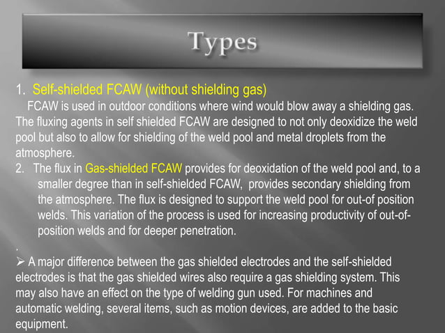 Flux cored arc welding | PPTX