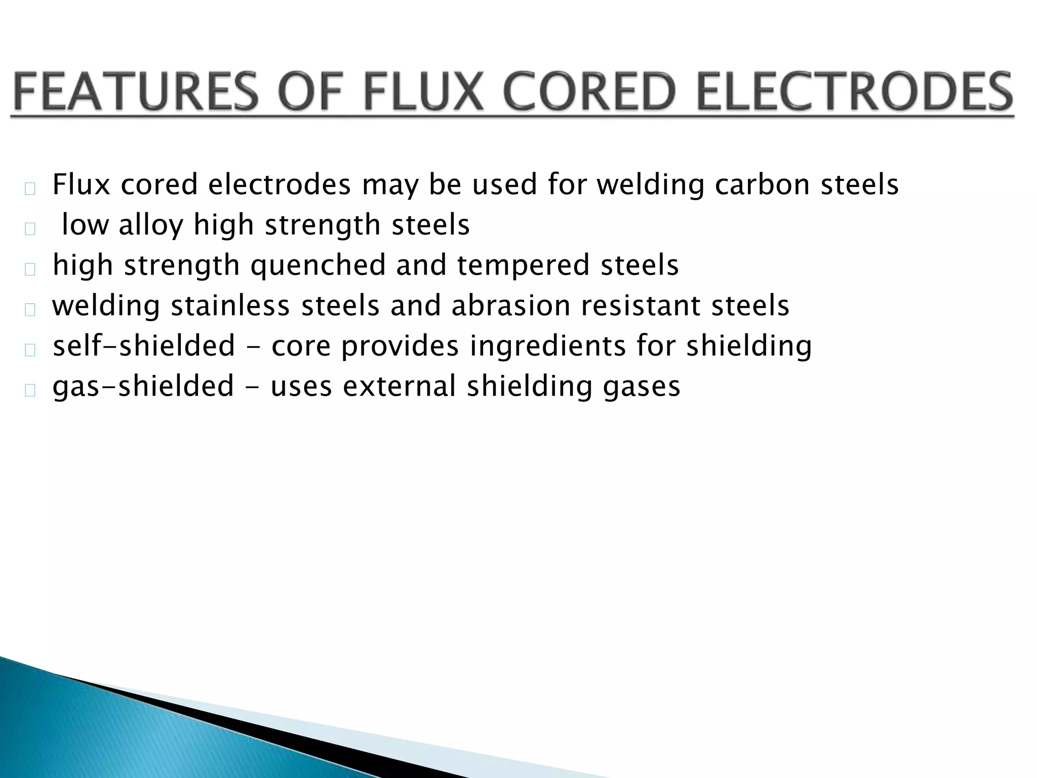 Flux cored arc welding ppt | PPTX
