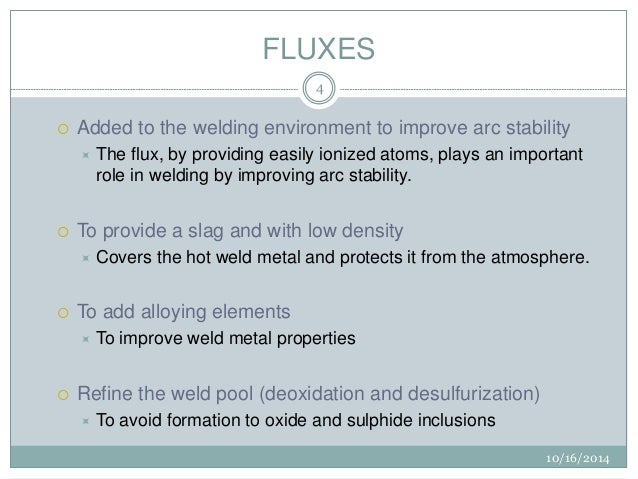 Fluxes in welding