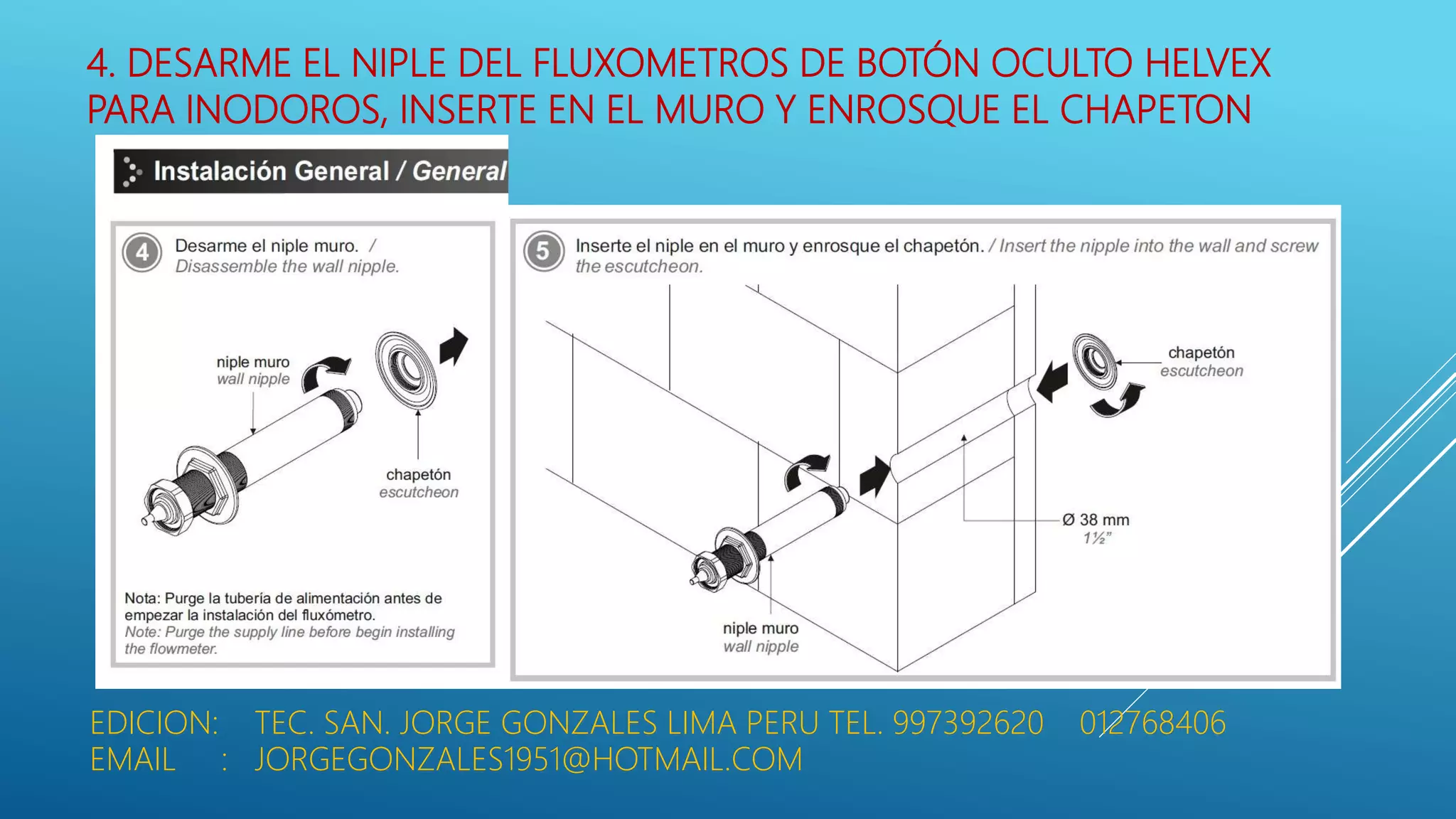 FLUXOMETRO BOTON OCULTO HELVEX 150-38 2022 | PPTX
