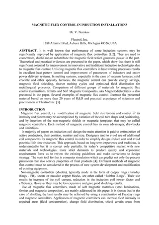 MAGNETIC FLUX CONTROL IN INDUCTION INSTALLATIONS | PDF | Free Download
