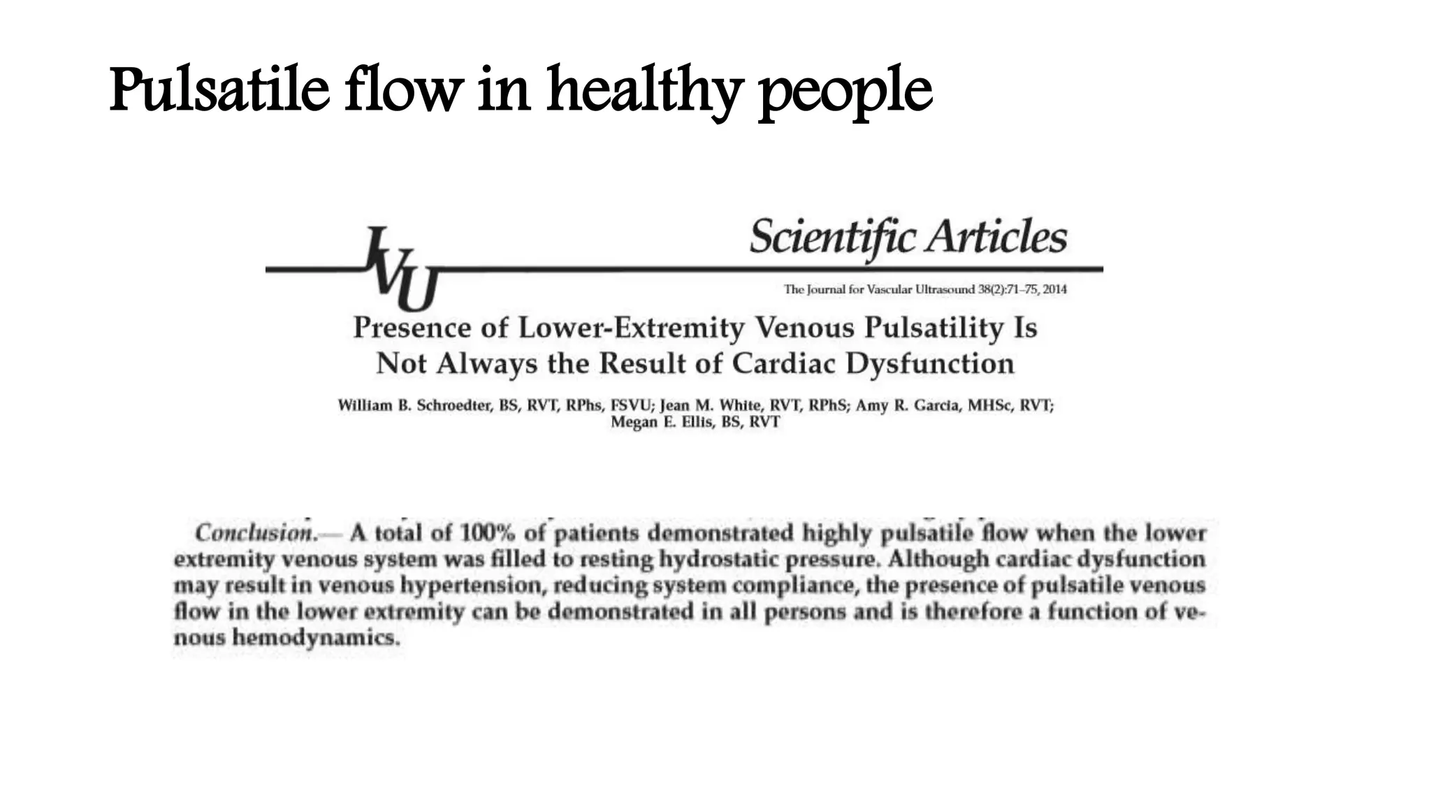 PULSATILE VENOUS FLOW IN LEGS | PPT