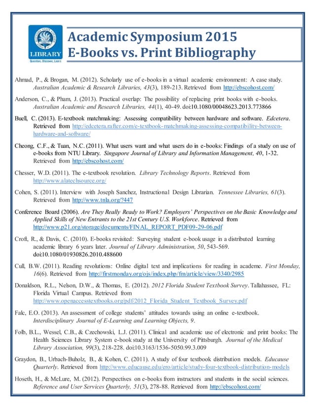 Out With the Old? E-Books and Academic Libraries - FLVC Region III 2015 ...