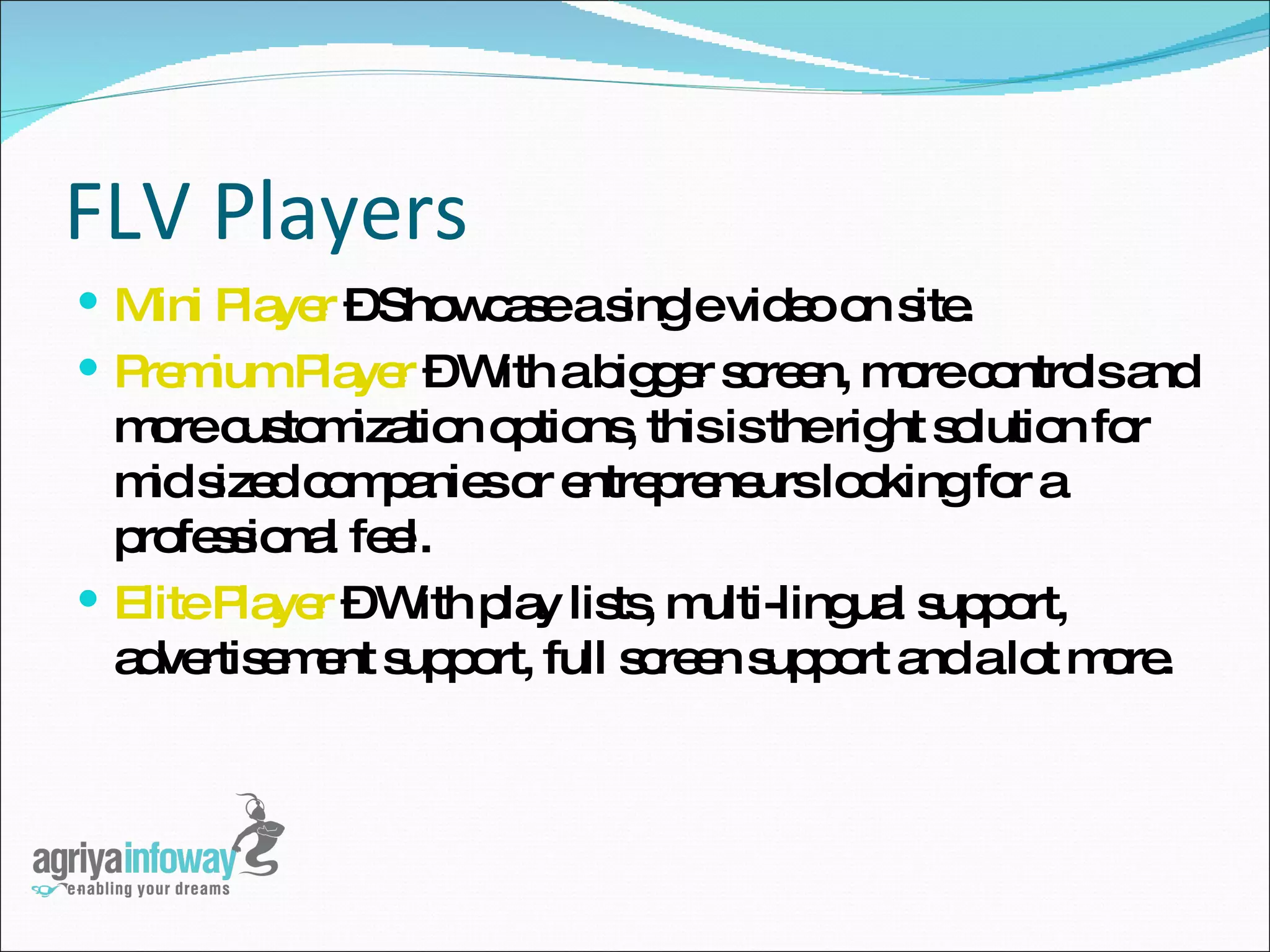 Flv Player Agriya | PPT