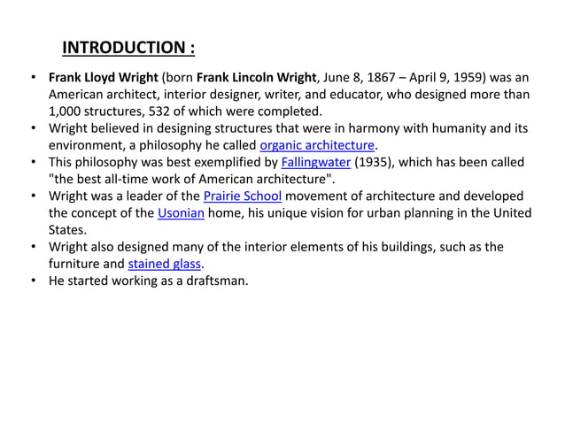 Frank Lloyd Wright | PDF