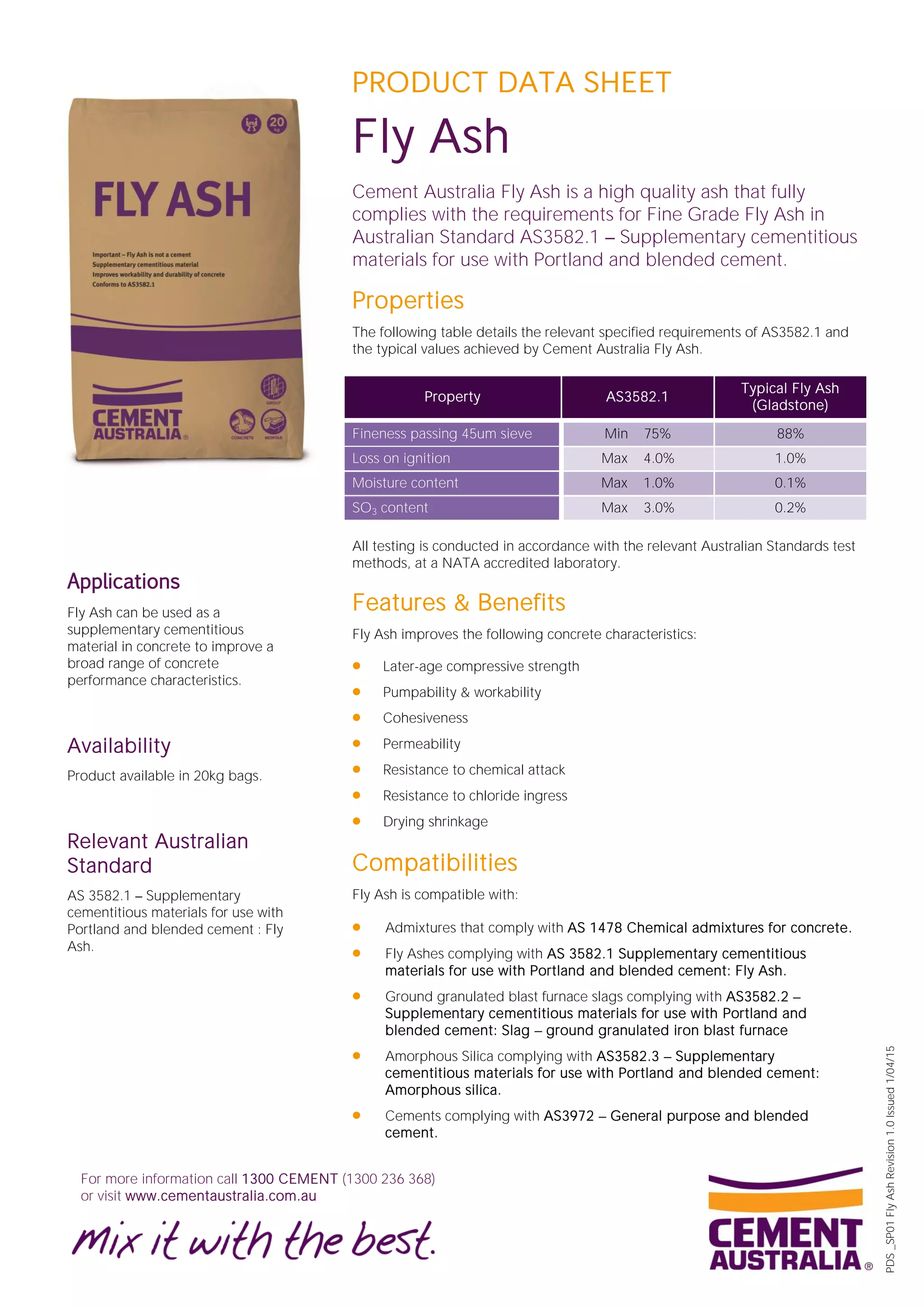Fly Ash - Product Data Sheet | PDF