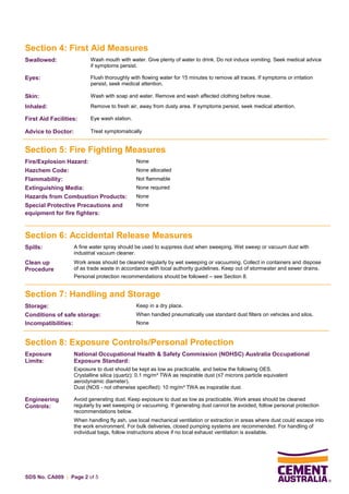 Fly Ash - Safety Data Sheet | PDF