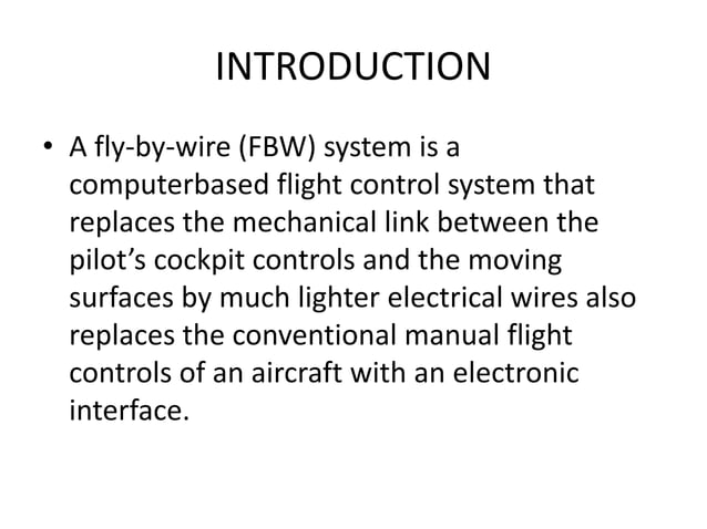 Fly by-wire flight control | PPTX | Aviation Industry | Industries